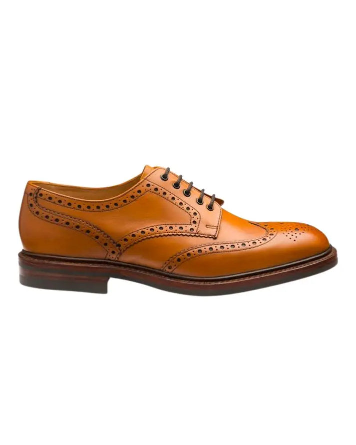 Loake Chester Brogue Shoes with Rubber Sole - Tan – Woven Durham