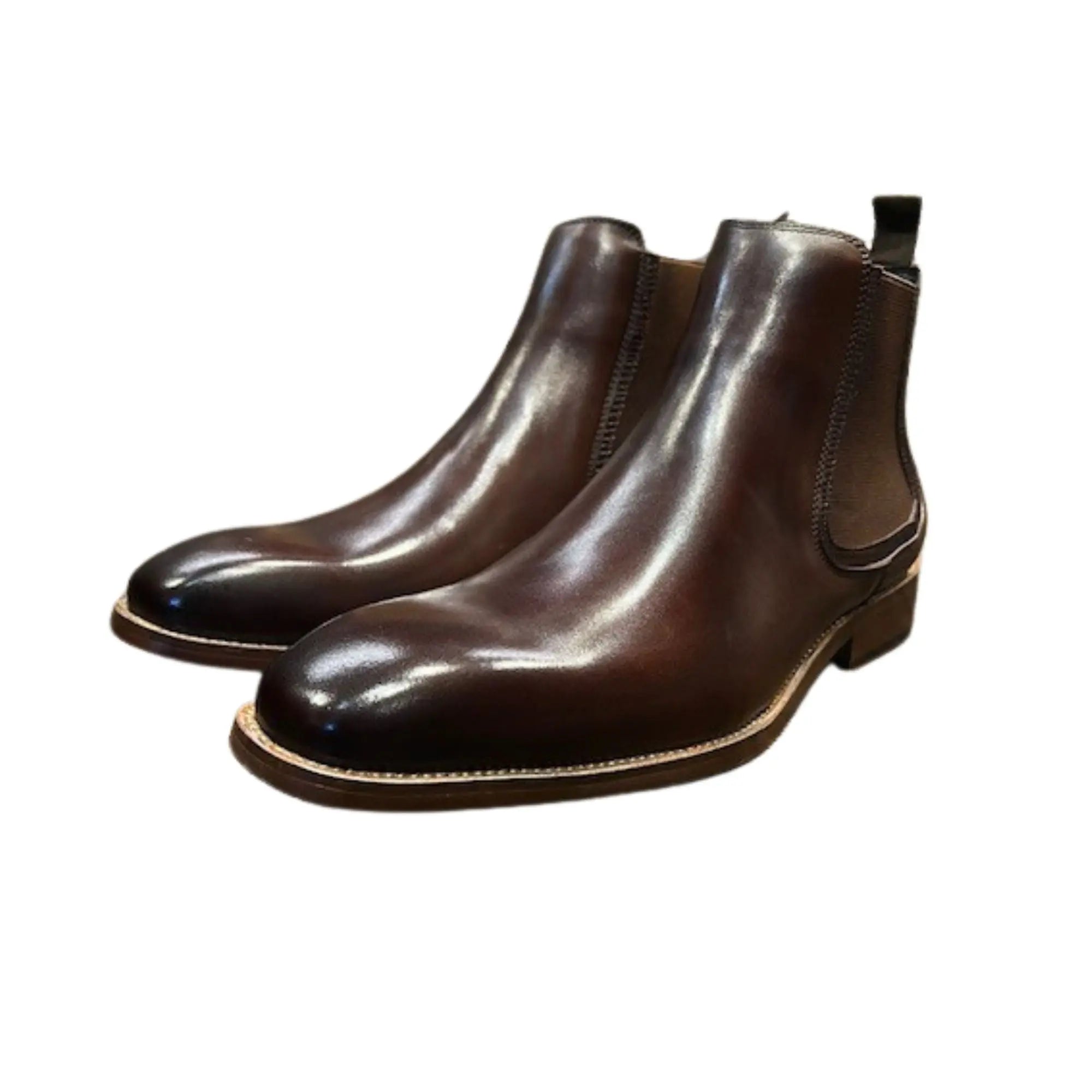 Sergio Duletti Joseph Coffee Brown Leather Chelsea Boots| Woven Durham ...