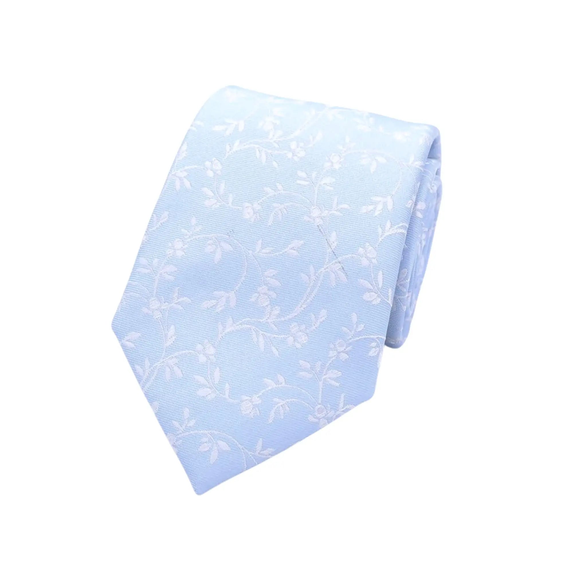 L.A. Smith Sky Blue Floral Tie for Weddings | Woven Durham – Woven Retail